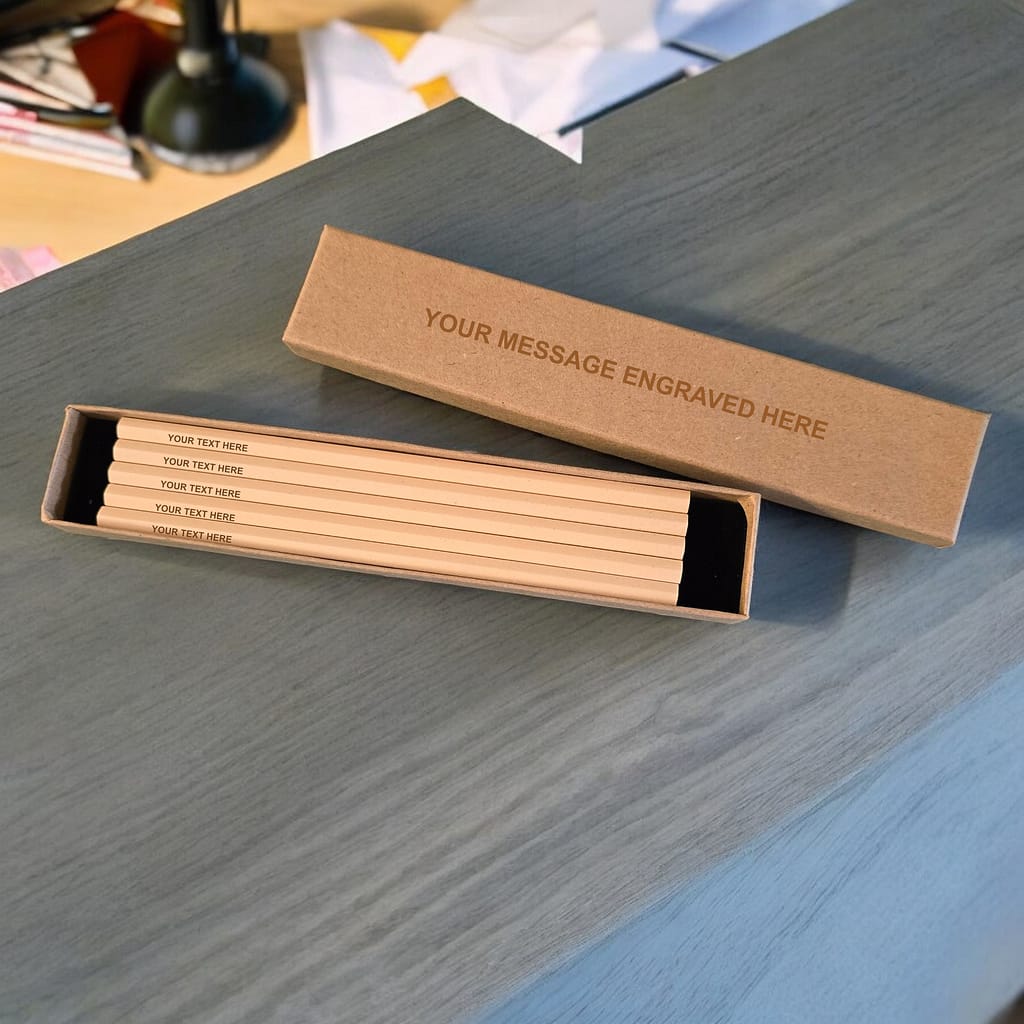 Personalised Natural Pencil Set - Bespoke Engravers